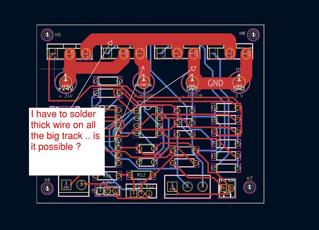 I have to solder thick wire on the big track - PCB Q&A - AISLER ...